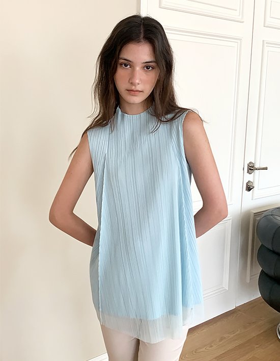 [어라운드율] 핀턱 슬리브리스 2color (택 1) - 마켓컬리